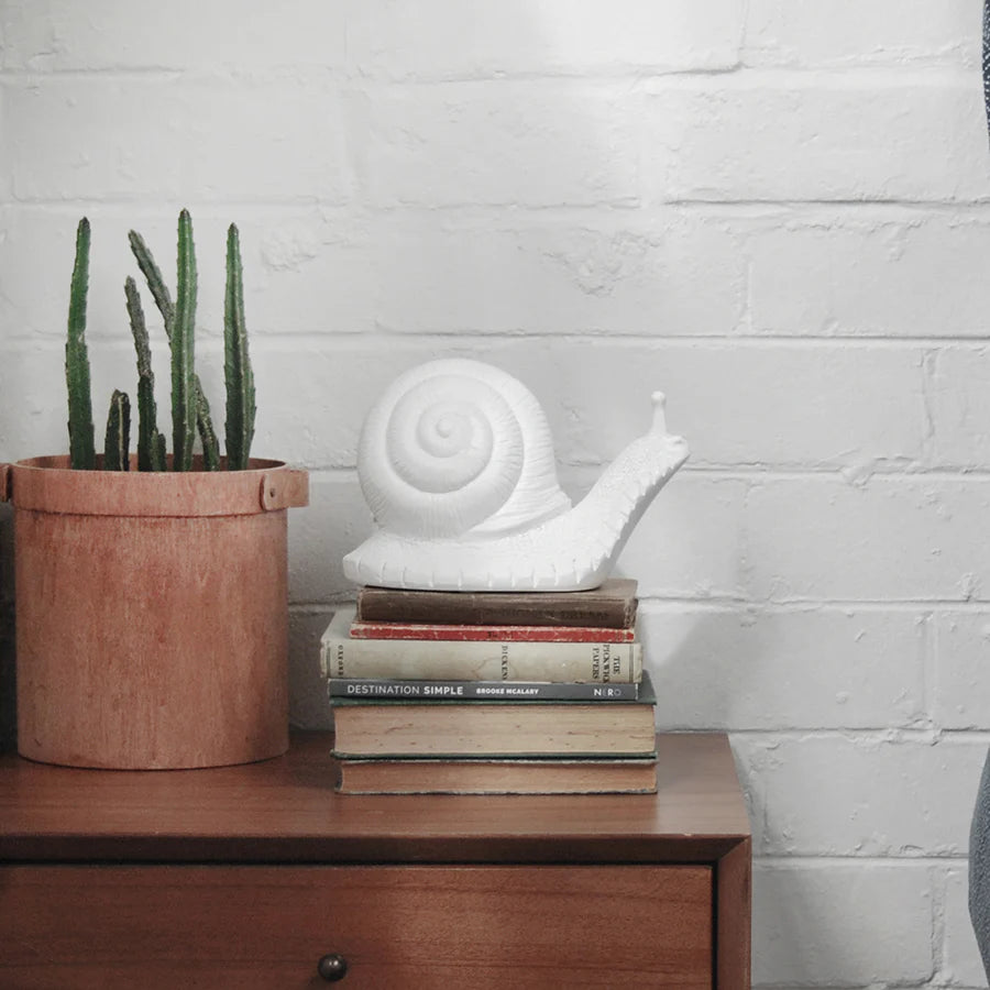 White table snail by White Moose Designs – HivePortarlington